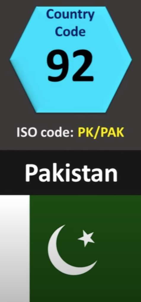 Hier staat +92 Landcode voor! - Mynd